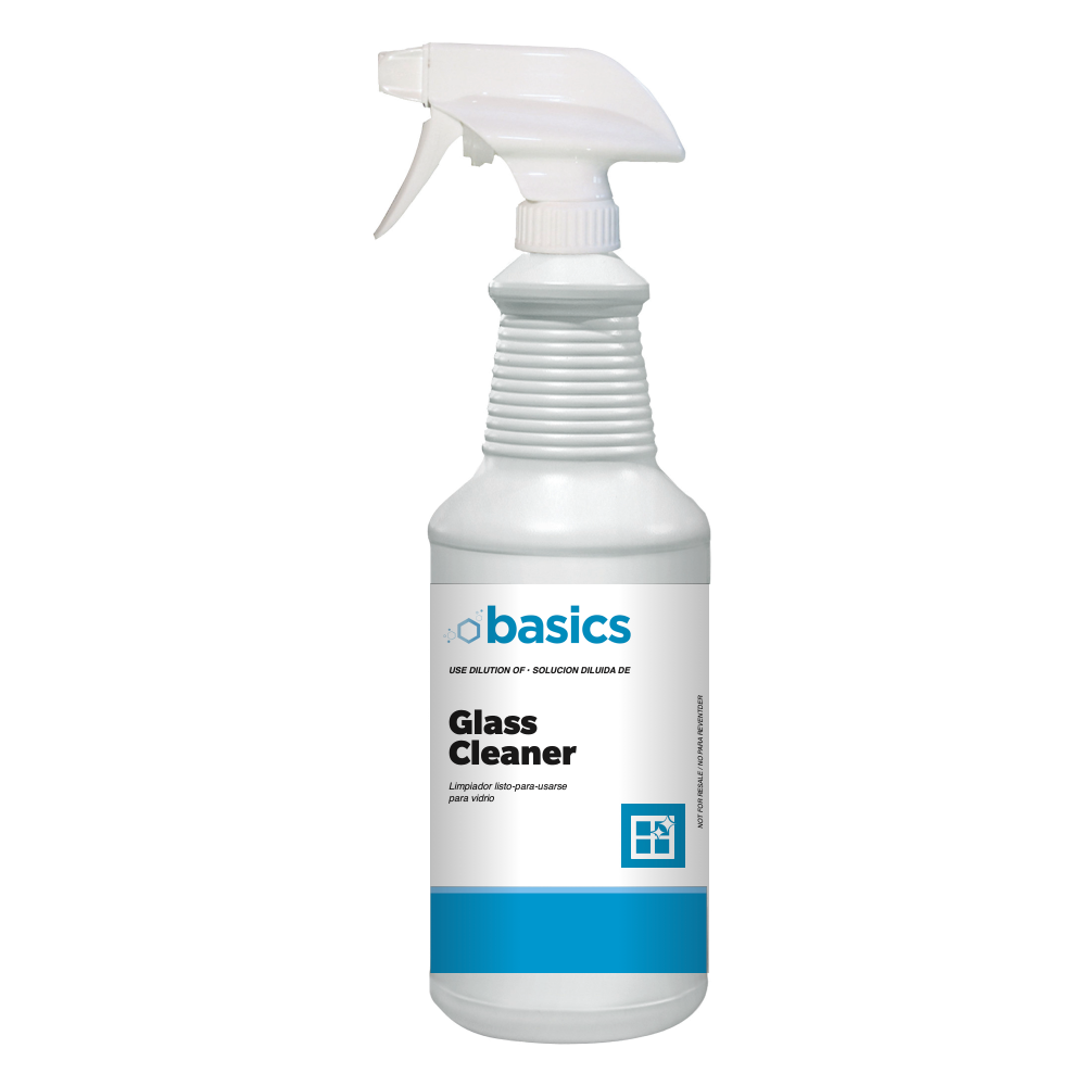 Basics Glass Cleaner - 8/32oz. READY-TO-USE– Dust Control Services of Puerto Rico, Inc.